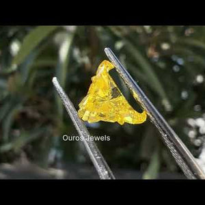 Bull Face Cut Yellow Loose Diamond — Ouros Jewels