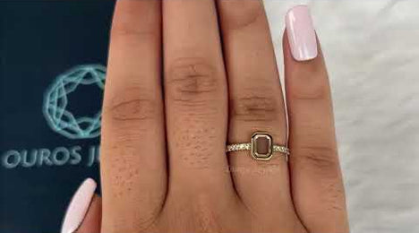 Portrait Cut Diamond Engagement Ring | Ouros Jewels