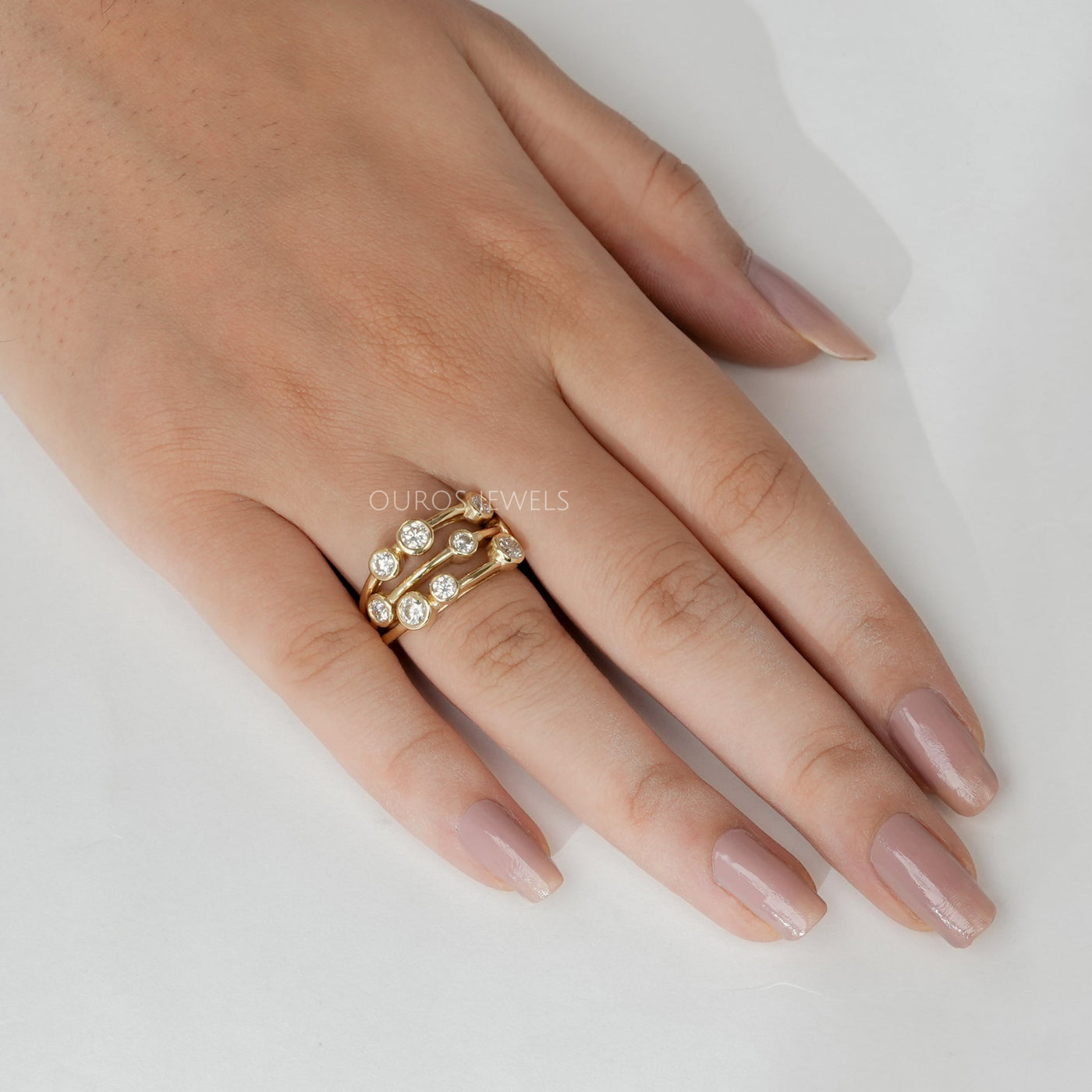 Bubble Diamond Engagement Ring | Ouros Jewels