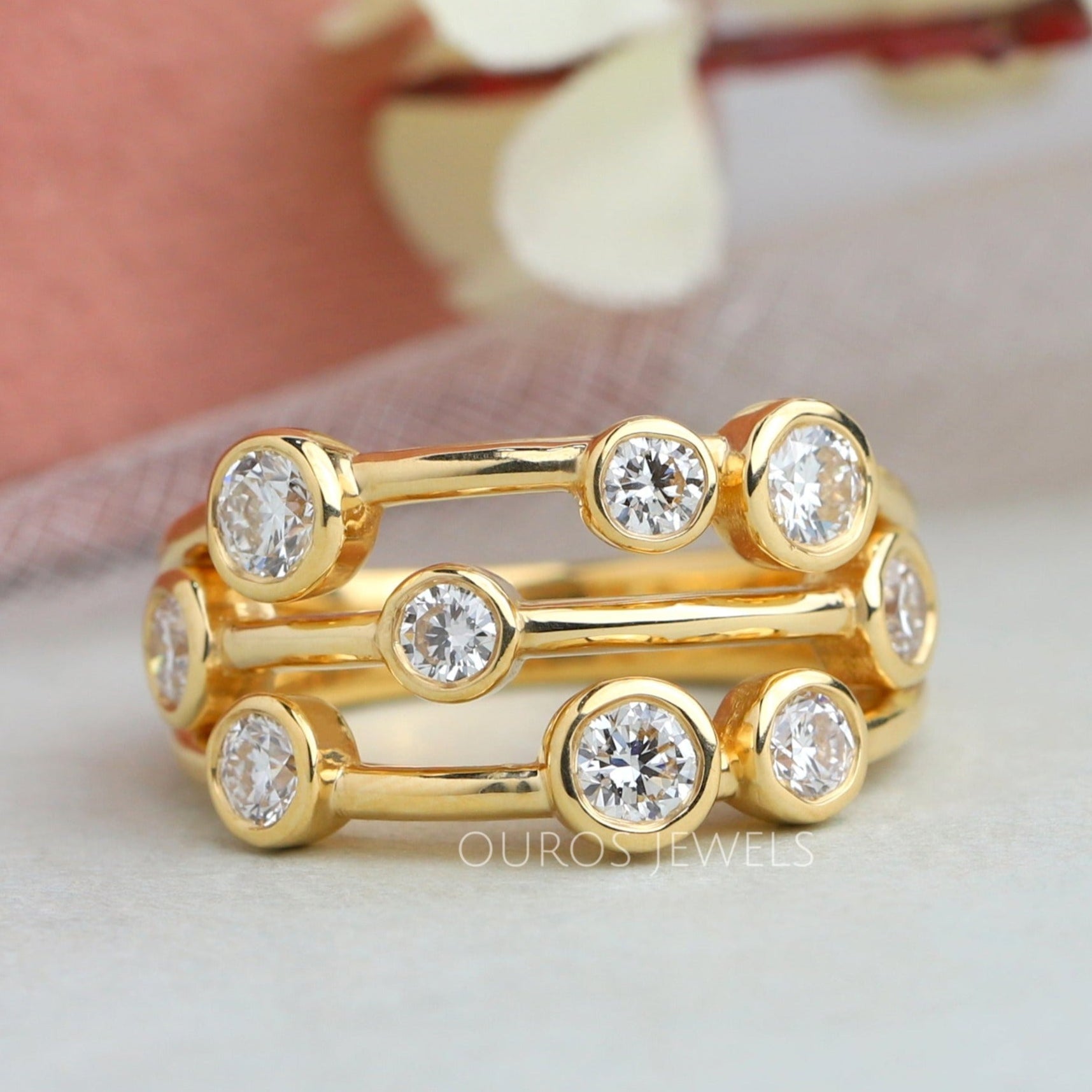 Bubble Diamond Engagement Ring | Ouros Jewels