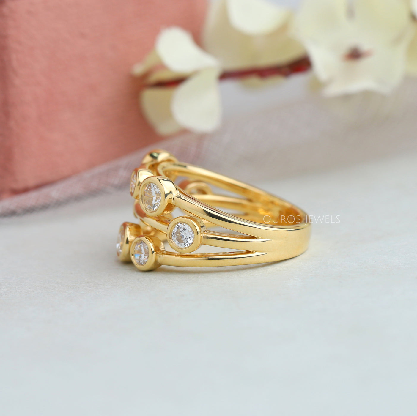 Bubble Diamond Engagement Ring | Ouros Jewels