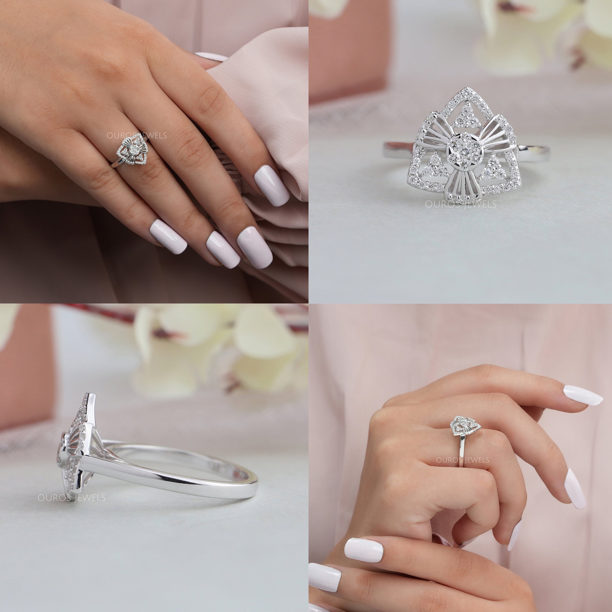Triangle Shape Diamond Ring | Ouros Jewels