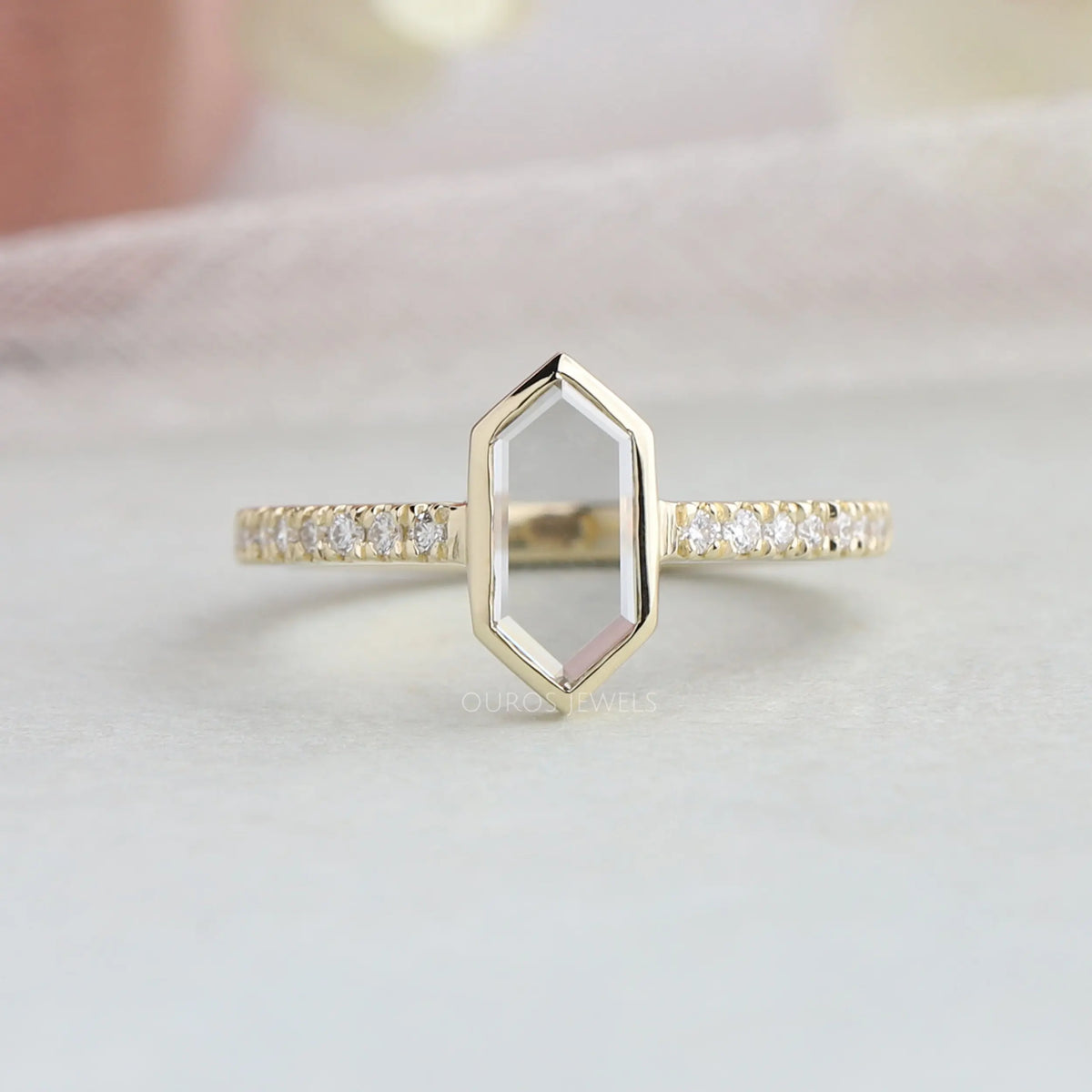 Portrait Cut Lab Diamond Engagement Ring | Ouros Jewels