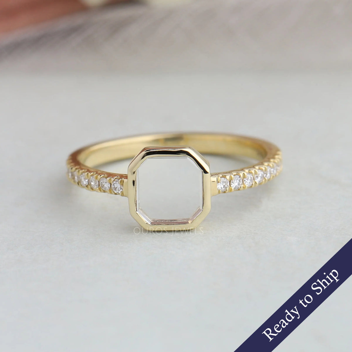 Asscher Portrait Cut Diamond Ring — Ouros Jewels