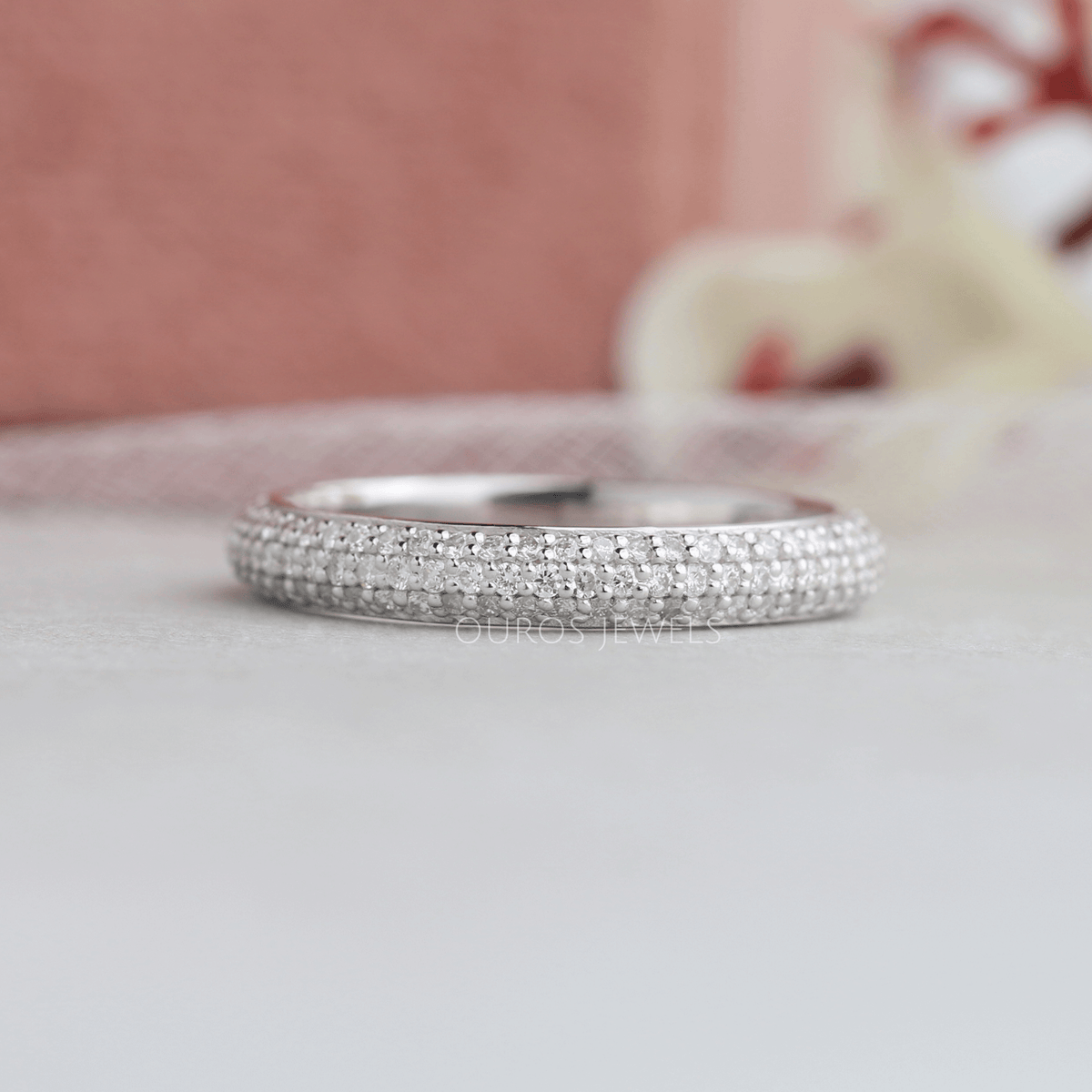 Round Cut Diamond Pave Set Ring — Ouros Jewels