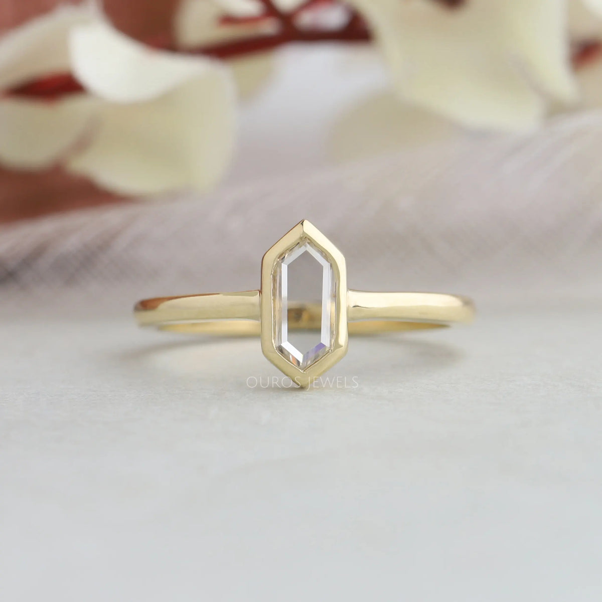 Portrait Cut Hexagon Wedding Ring | Ouros Jewels