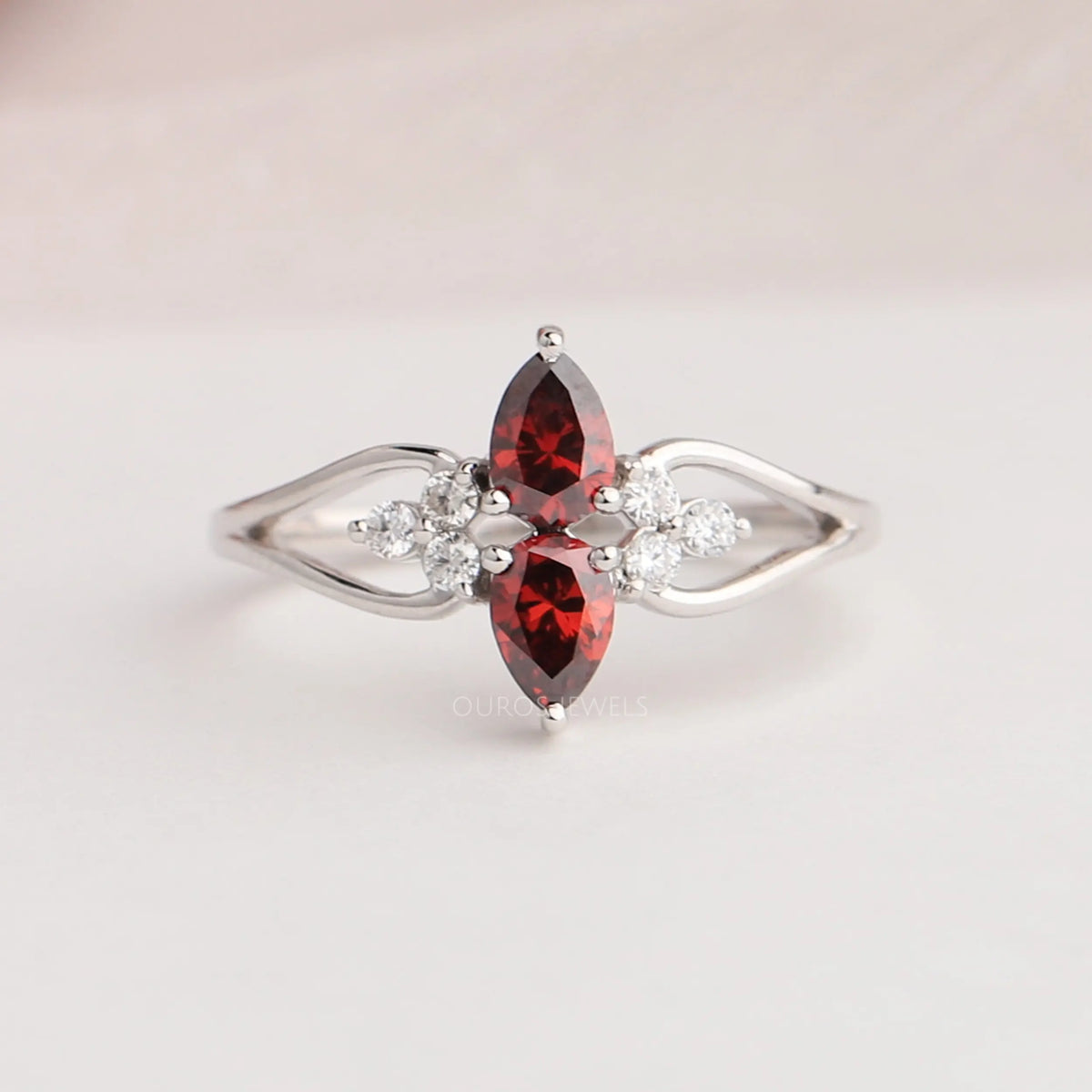 Pear-Shaped Red Diamond Ring — Ouros Jewels